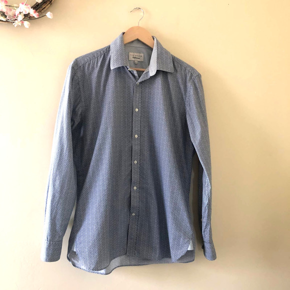 Ted Baker | Shirts | Ted Baker Button Down Shirt 6 Neck 34 35 | Poshmark